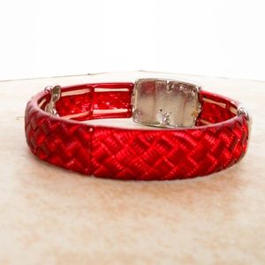 Jewelry | Red Diamond Rhinestone Stretch Bracelet Boho | Poshmark